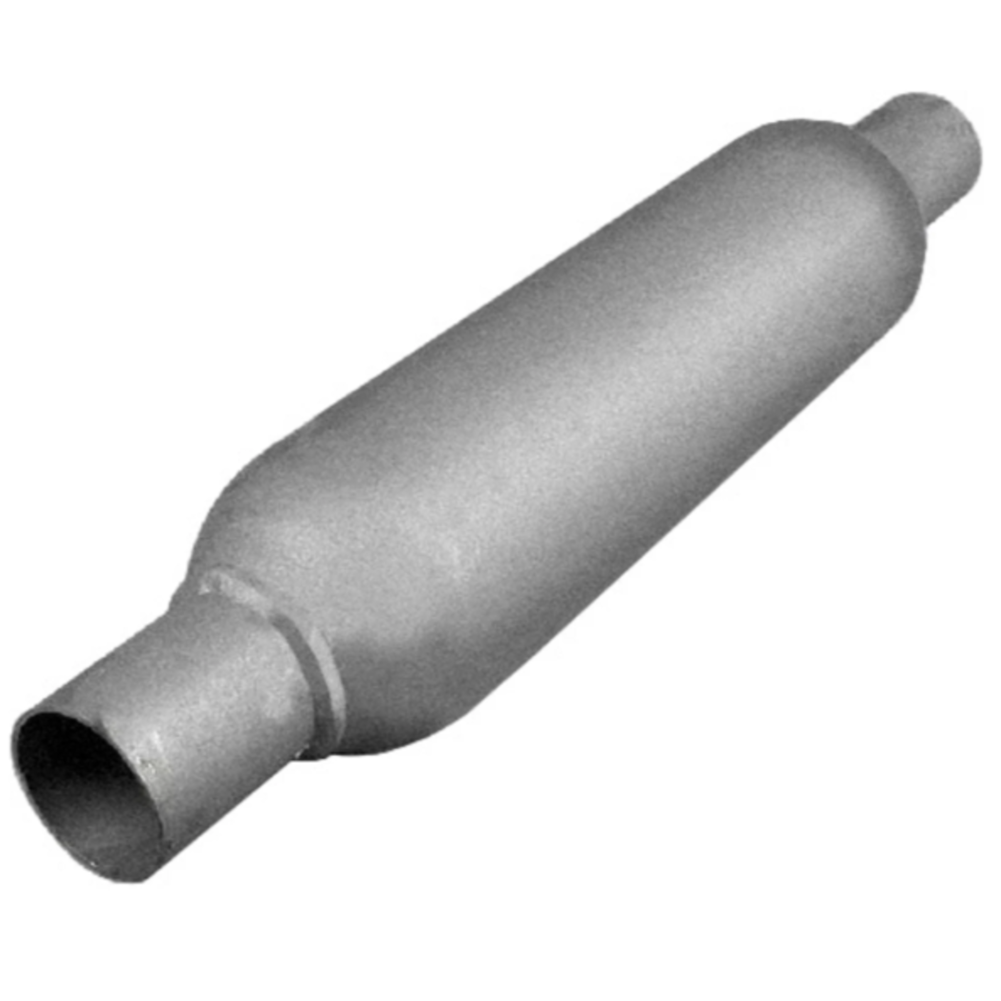 Hotdog Resonator 4" Round, 12" Long, 3", C/C, Spiral Louvered With Spi ...